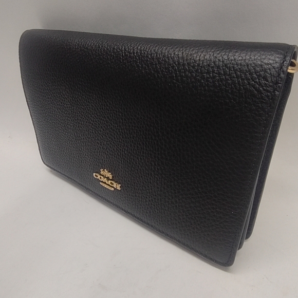 Coach | Bags | Coach Foldover Anna Crossbody Clutch Wallet Pebbled ...